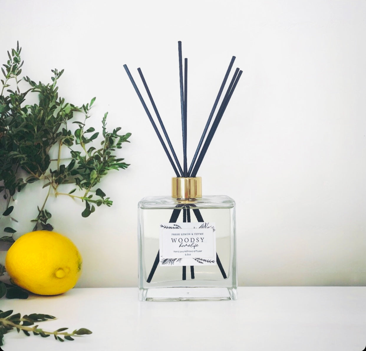 Fresh Lemon & Thyme Reed Diffuser – Woodsy Home Life